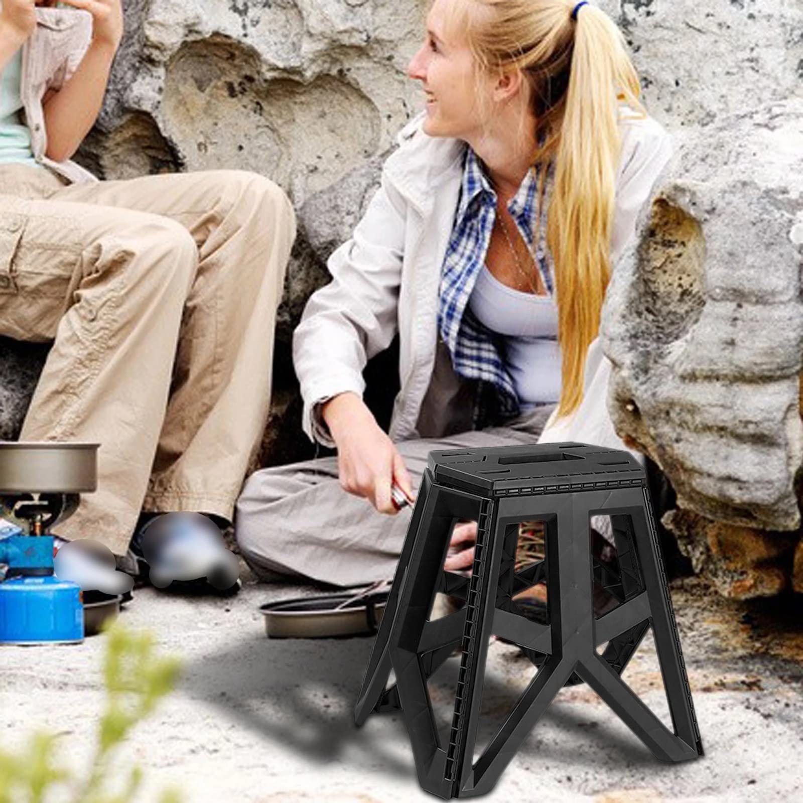 LMMDDP Collapsible Foldable Stool Camping Chair Outdoor Lightweight Hiking BBQ Seat Lazy Resting ( Color : E , Size : 1 )