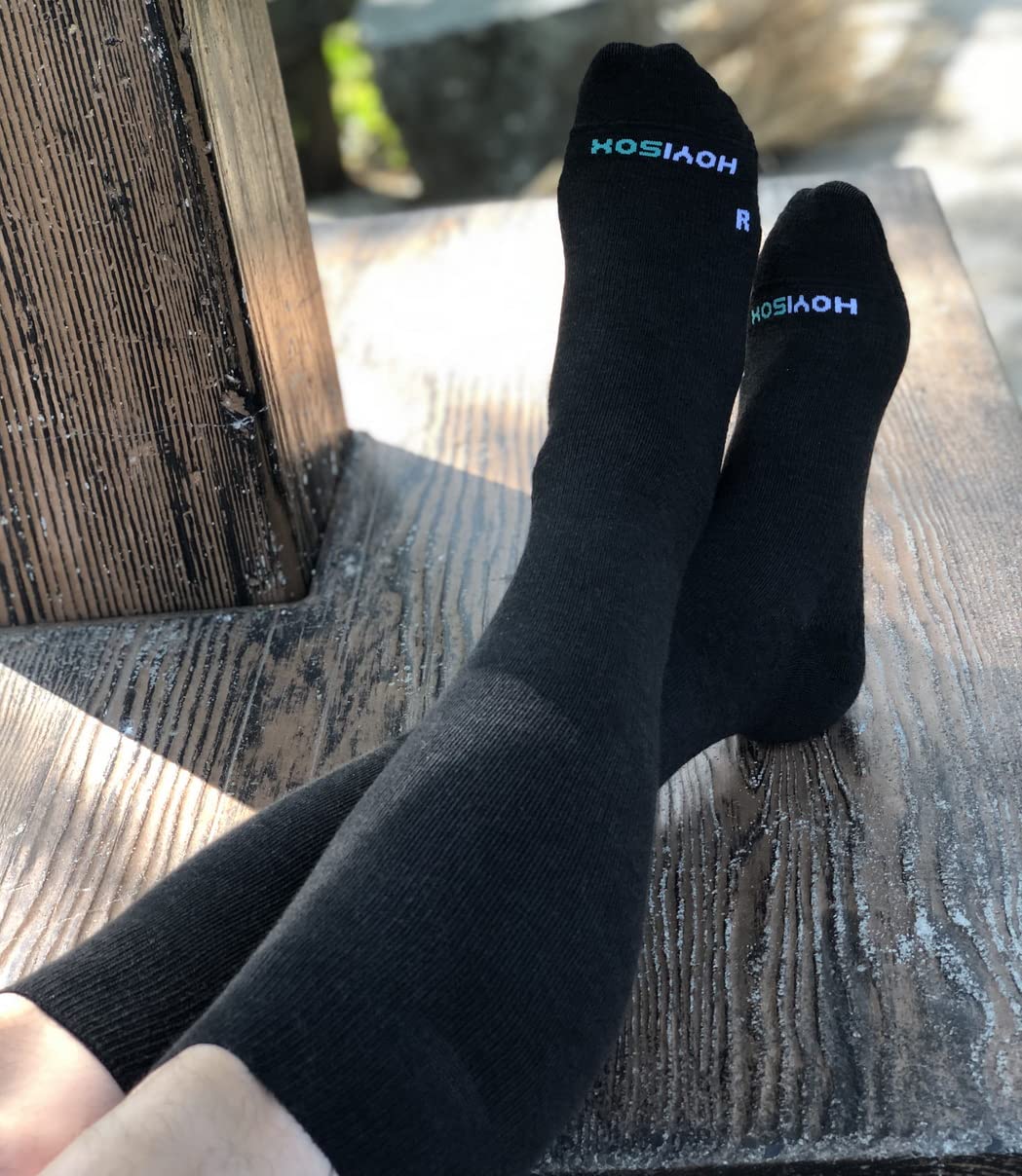 HOYISOX Big and Tall Compression Socks 20-30 mmHg, Comfortable Knee High Socks for Men and Women (as1, alpha, 3x_l, regular, regular, Black)