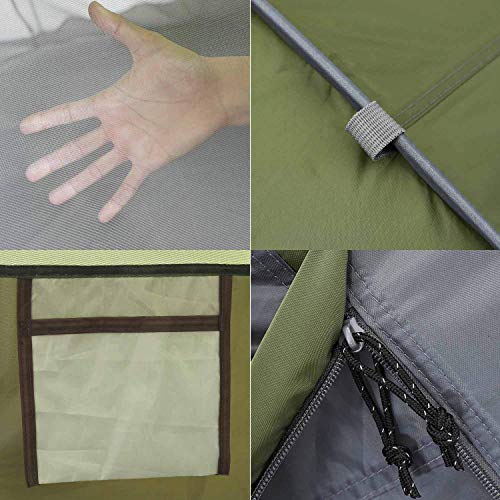 HUI LINGYANG 6 Person Easy Pop Up Tent,12.5β x 8.5β x53.5,Automatic Setup,Waterproof, Double Layer,Instant Family Tents for Camping,Hiking & Traveling,Green