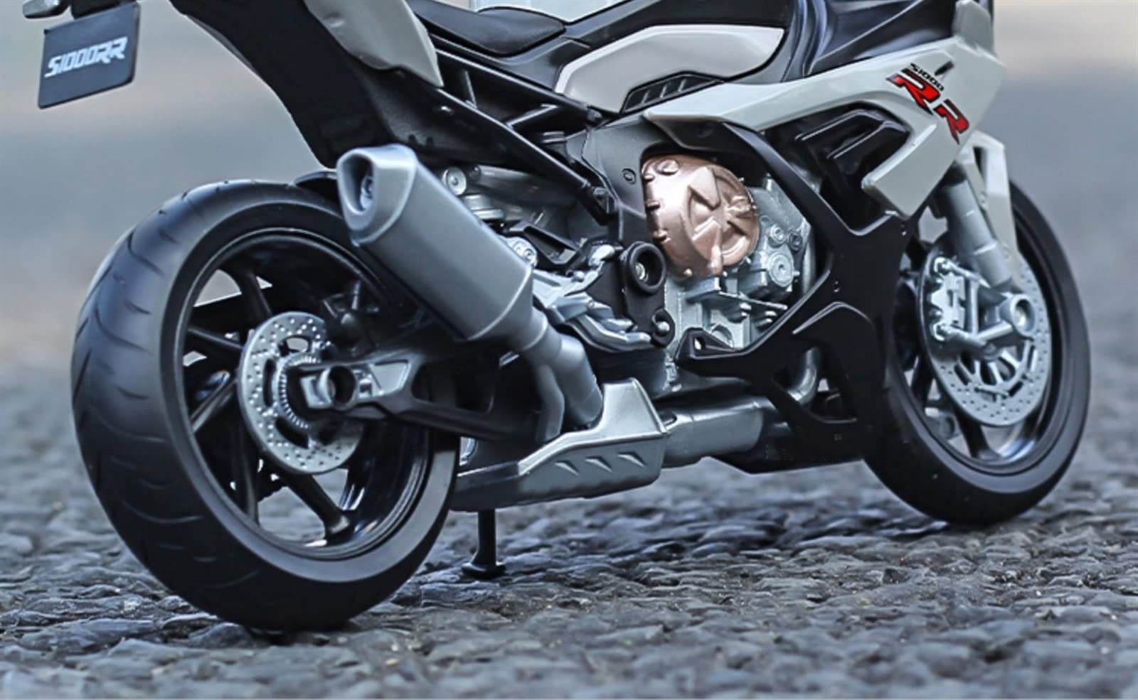NASJAQ Model kit Motorcycle Model Toy 1/12 for BMW S1000RR 2021 Die Cast Motorcycle Model Toy Vehicle Collection (Color : Gray with Box)