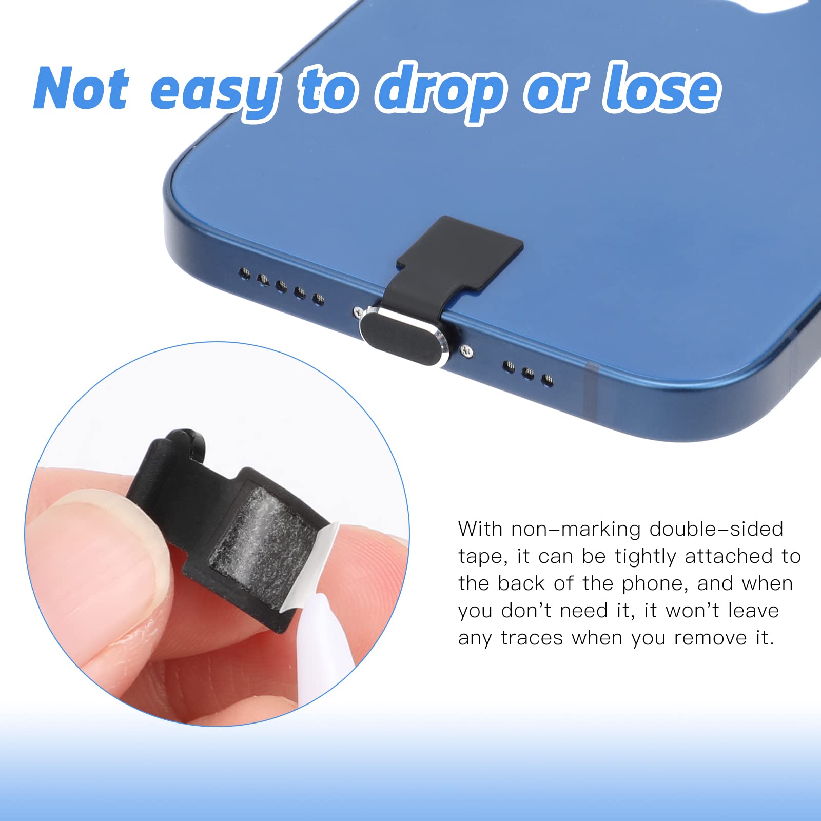 OOTSR iPhone Anti-Lost Dust Plugs for iPhone Lightning Port Protects Charging Port Dust Cover,iPhone Speaker Dustproof Stickers Protector, Mesh Speaker Anti Dust Adhesive Cover sets
