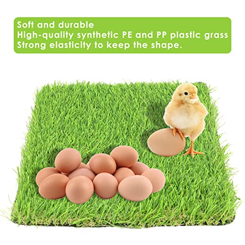 PetierWeit Chicken Nesting Pads 6Pack Nesting Box Pads 12”x12” Artificial Grass Washable Chicken Coop Bedding Laying Rug Fake Turf Mats Grass Carpet Garden Lawn for Chicken Hen Small Pets