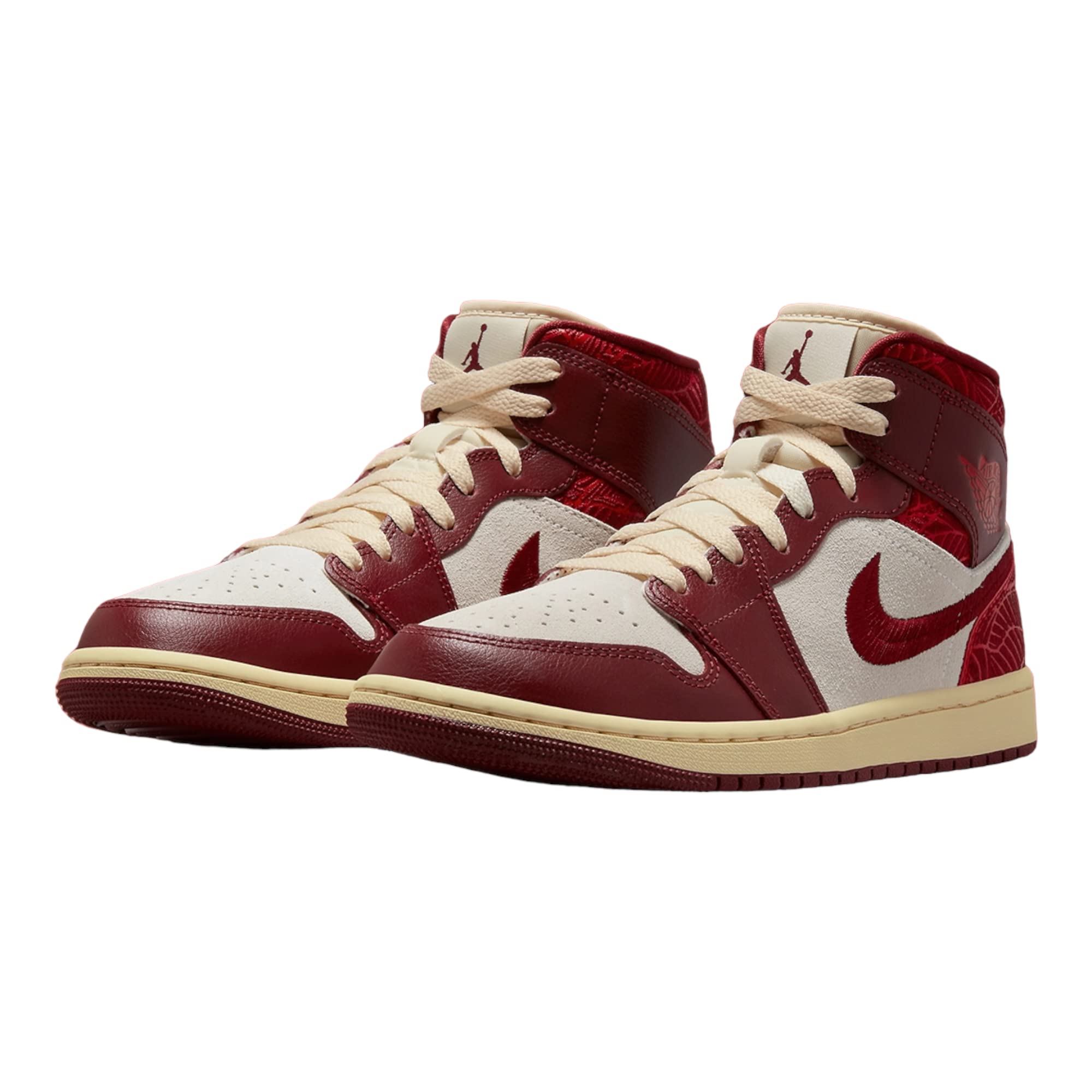 Jordan Womens AJ1 MID SE Shoes,Team Red/University Red-sail,10.5