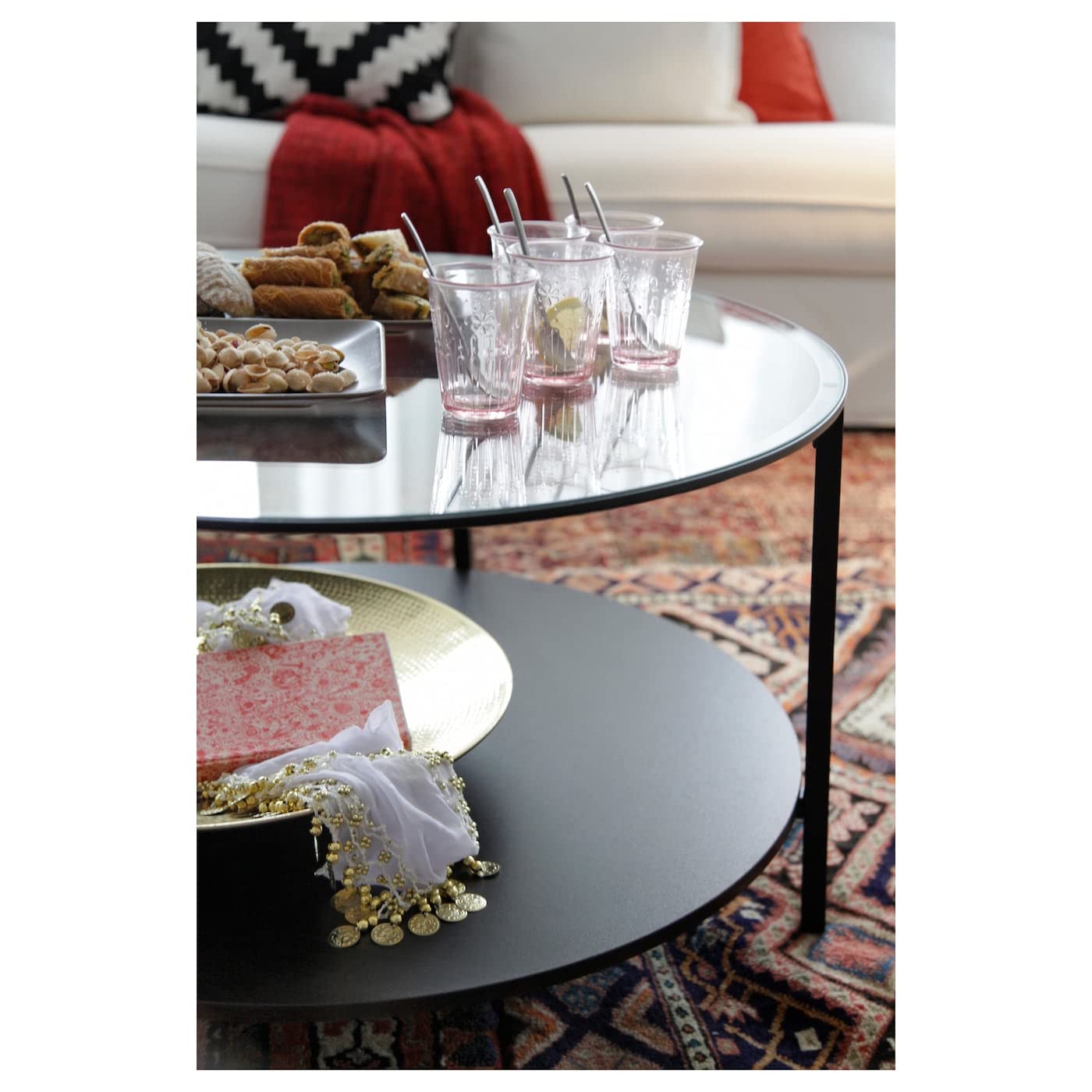 IKEA Vittsjö Coffee Table, Black-Brown, Glass