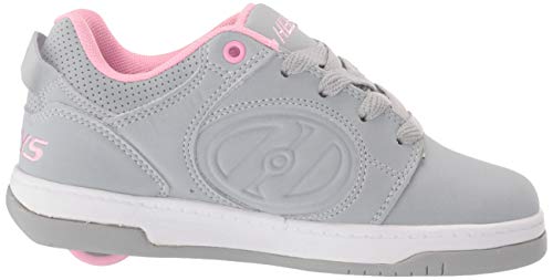HEELYS Unisex-Child Voyager Tennis Shoe, Grey/Light Pink, 6 Big Kid