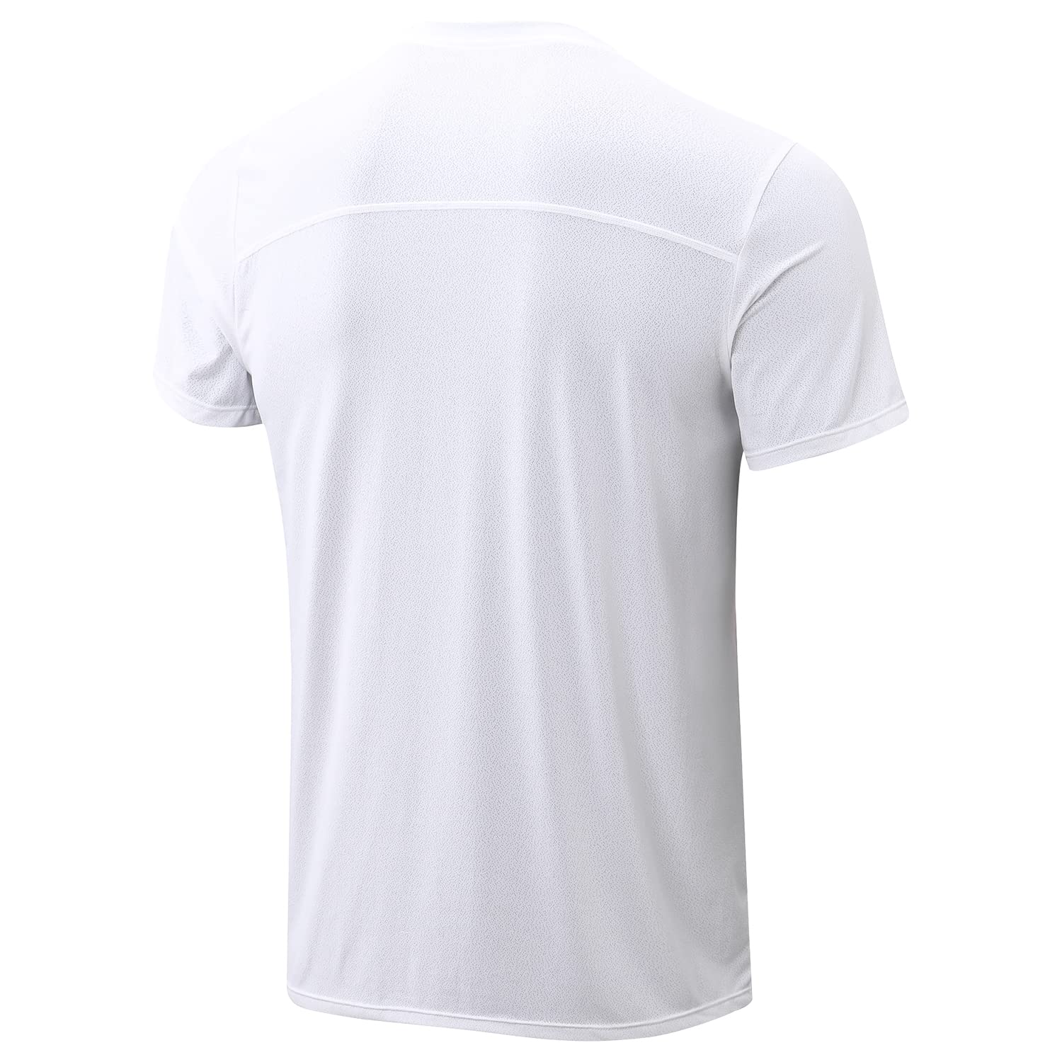 Men's Dry-Fit Short Sleeve T-Shirt Active Athletic Crew Top UPF 50+ Workout Running Fishing Top Tee Performance Shirts White