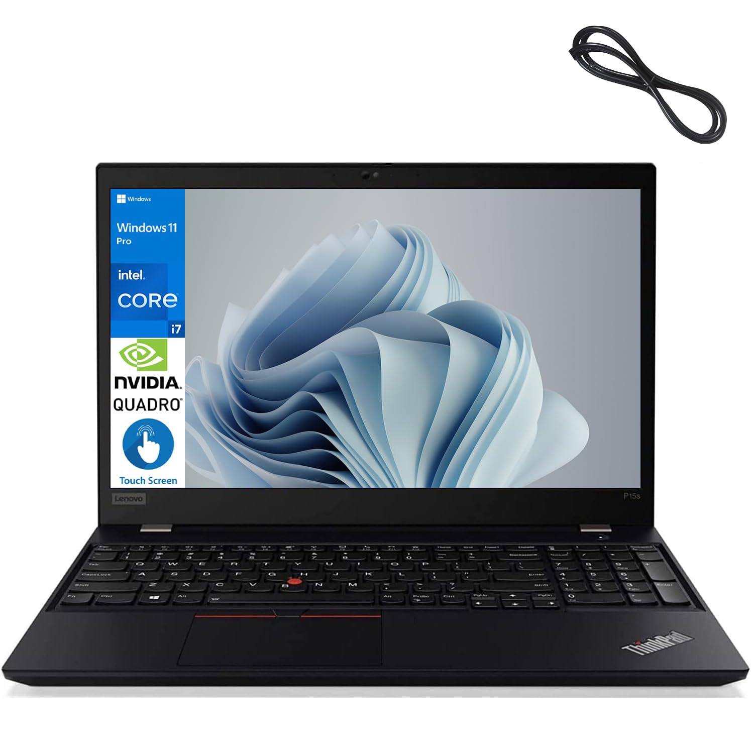 Lenovo ThinkPad P15s Gen 2 Mobile Workstation Business Laptop, 15.6" FHD Touchscreen, Intel Core i7-1165G7, Quadro T500, 40GB DDR4 RAM, 1TB PCIe SSD, Backlit Keyboard, Windows 11 Pro, BROAG Cable