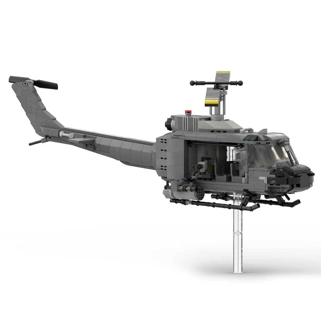 PHYNEDI Military UH-1 Helicopter Bricks Model, MOC Aircraft Plane Aeroplane Construction Collection Challenge Building Toy, MOC-74181 (882 Pieces)