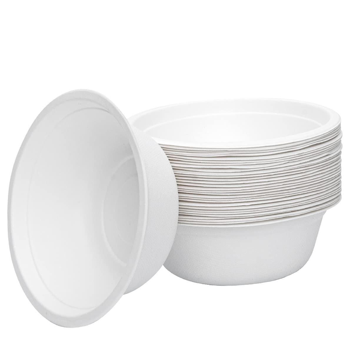 LUHUA Disposable Paper Bowls (2021 NEW) 16 Oz Eco-friendly Compostable Bagasse Bowls Round Bowls Biodegradable and Hot Soup Bowls 50pcs