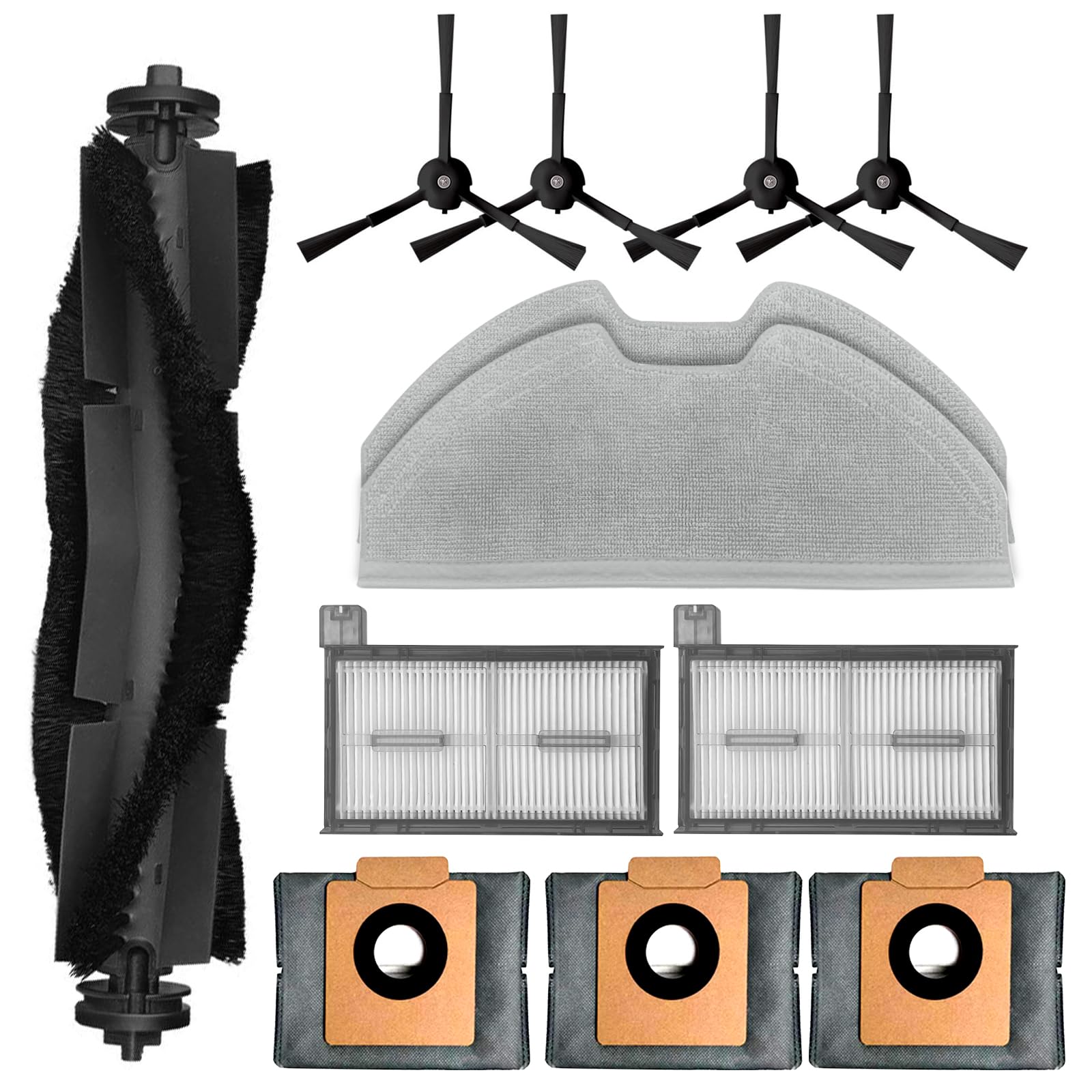 Suitable for eufy X8 Pro Robot Vacuum Accessories main rolling brush Edge brush filter mop dust bag (1 rolling brush +2 filter +2 mop +4 side brush +3 dust bag)
