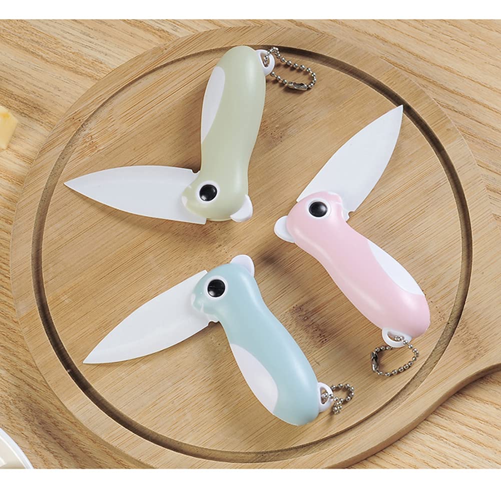 Hidoer Ceramic Paring Knife, Pocket Knife Folding Knife, Super Sharp Blade only 2.3 inch, Fruit Peeling Vegetable Cutting, Easy-to-Carry (Blue)
