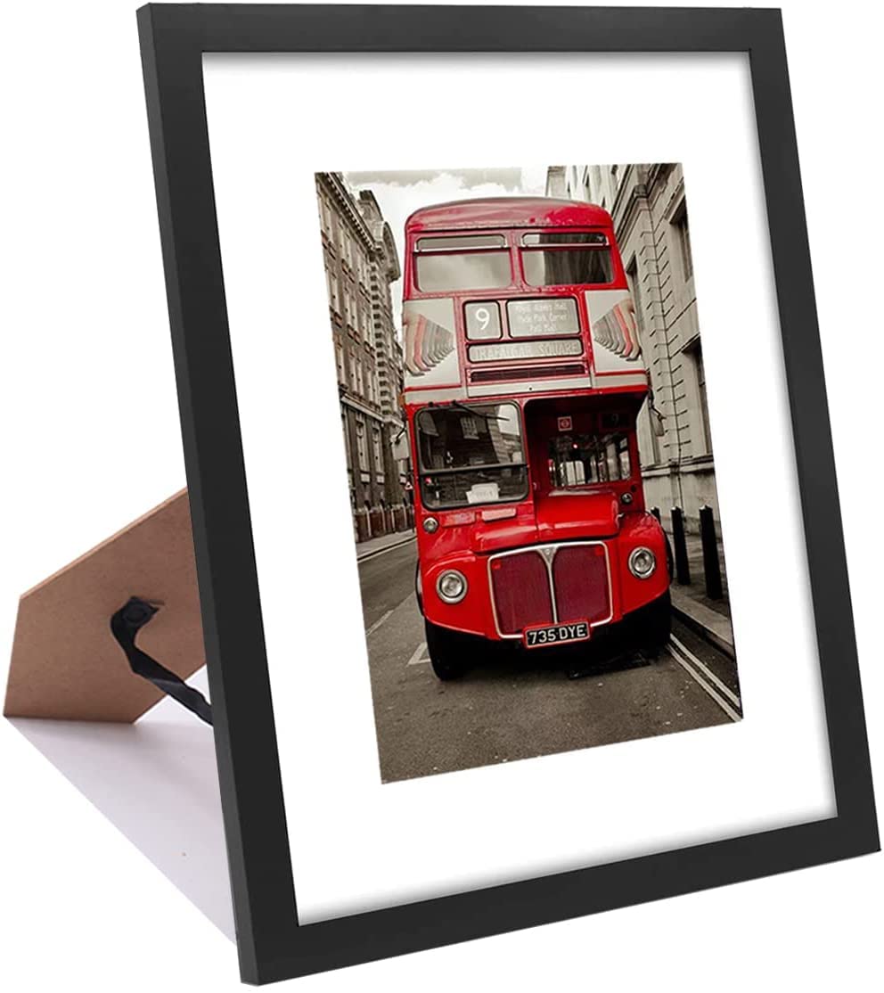 HEGATY 8x10 Picture Frame Set of 3, Display Pictures 5x7 with Mat or 8x10 Without Mat for Wall Mounting or Table Top Display,Gold