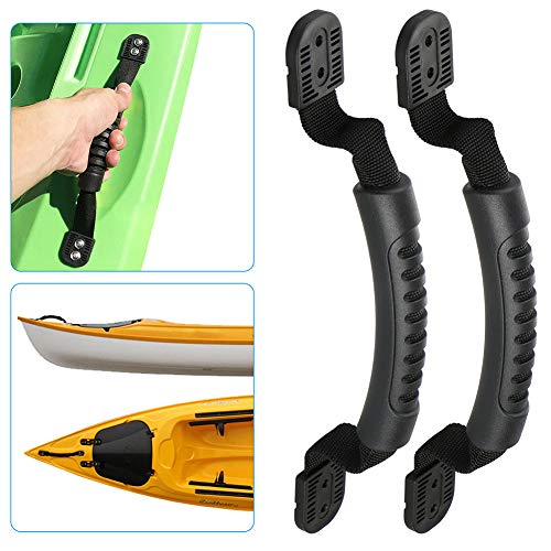 Kayaks Handle, 2pcs Side Mount Carry Handles Hardwares DIY for Kayak, Canoe or Luggage Equipment PVC Black