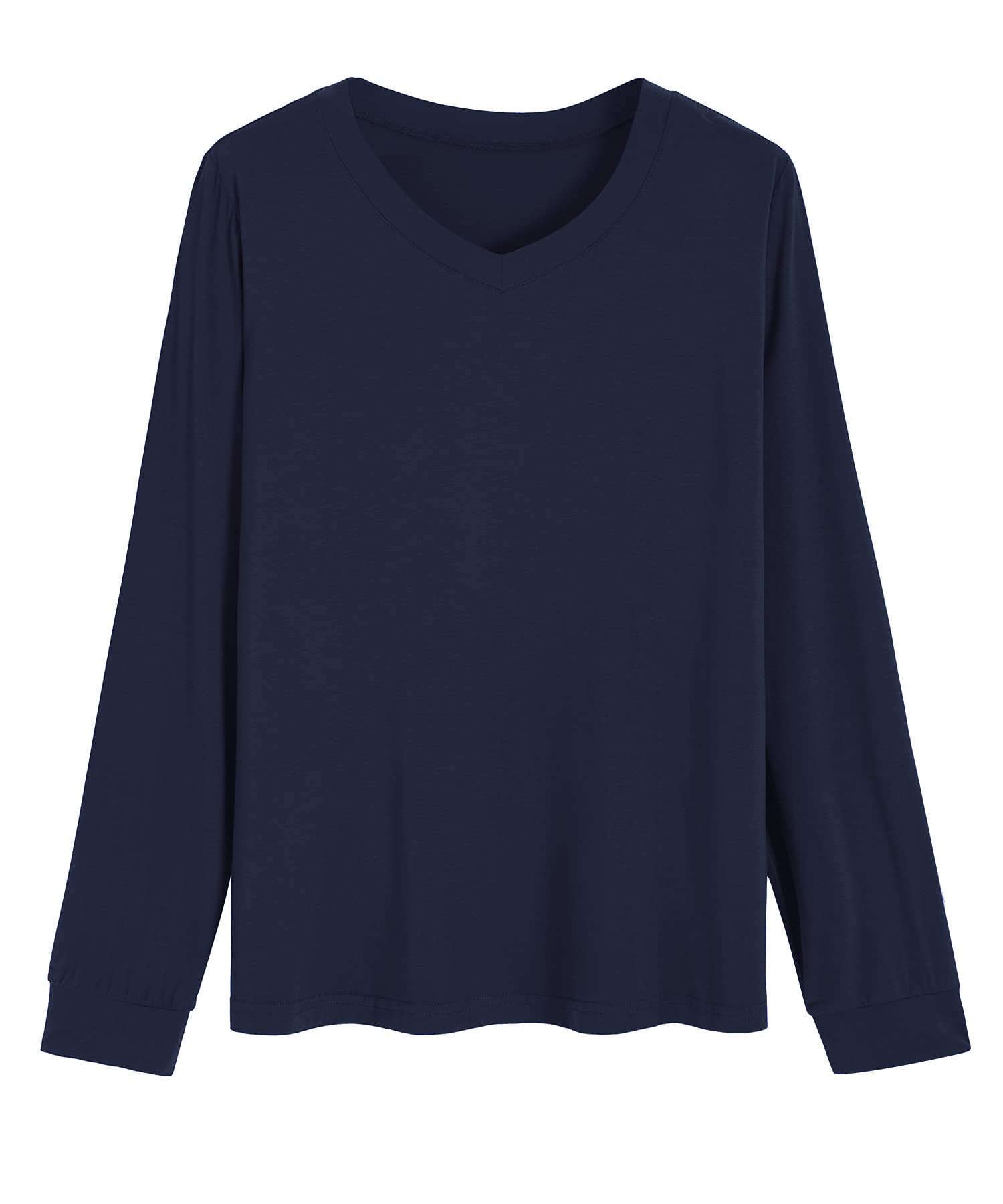 Latuza Women's Viscose Long Sleeves Top Jogger Pants Pajamas Set L Navy