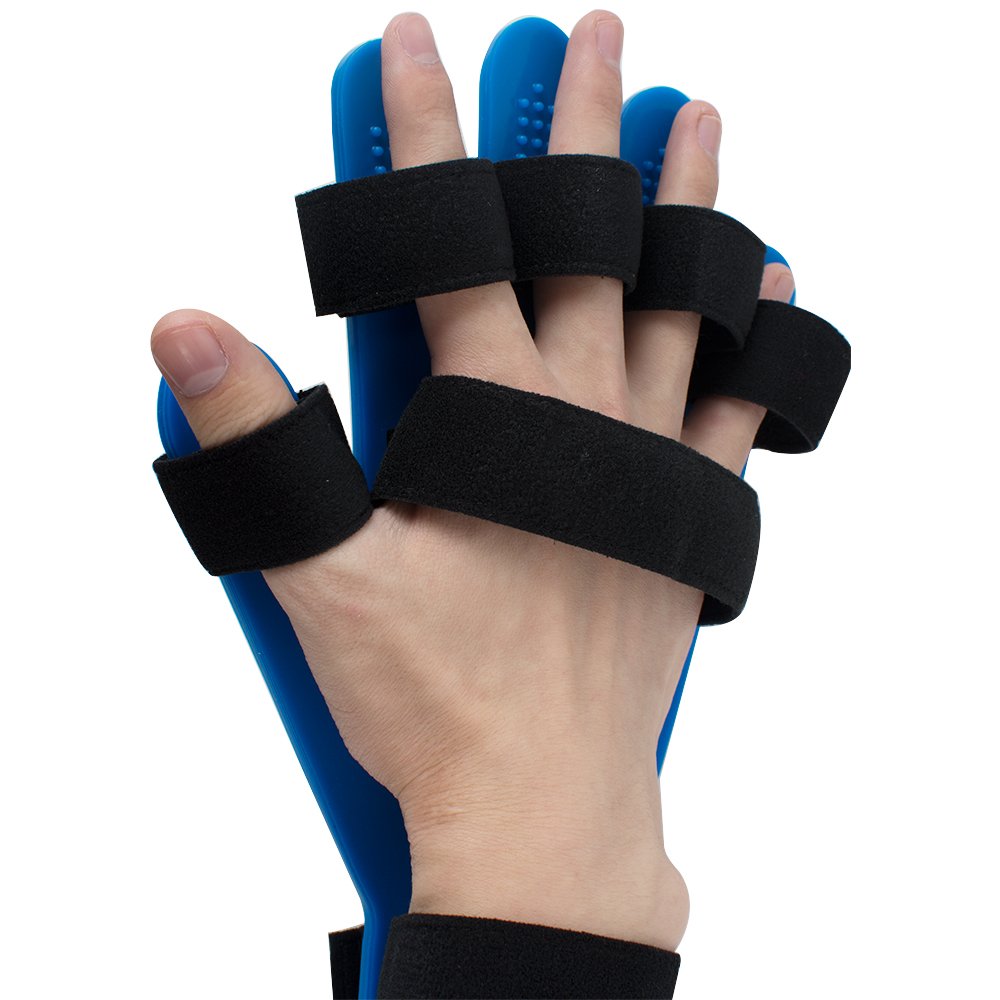 Jinon Finger Orthotics Points Fingerboard Stroke Hemiplegia Finger Training Device for Stroke/Hemiplegia/Traumatic Brain Injury(Right Hand/S) (Blue, Free Size)