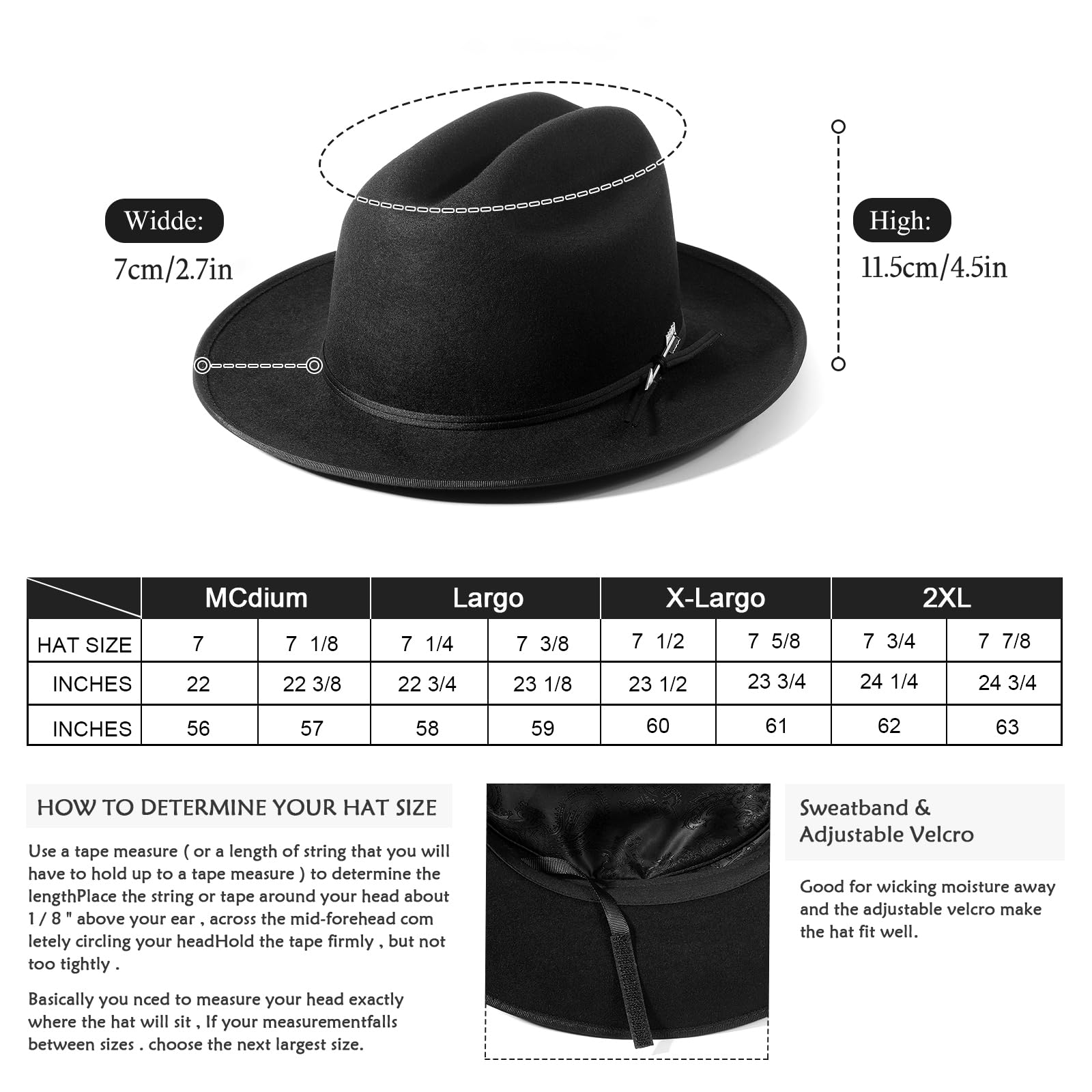 Open Road Hat Fedora Hat Pure Wool Felt Hat Vintage Rancher Hat Airway Vented Panama Hats for Men Women