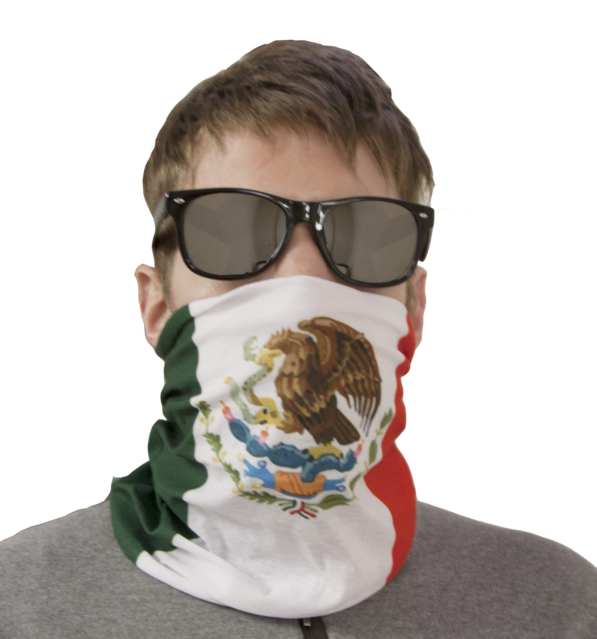 International Tie Mexico Flag Bandana β Face Mask: Soft & Breathable Material Multi-Functional Neck Gaiter, Balaclava, Sunmask or Headband