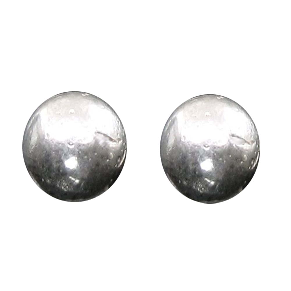 Karizma Jewels 2pc Solid Pure Silver Full Round Balls chandi ki thos Goli 6.1mm