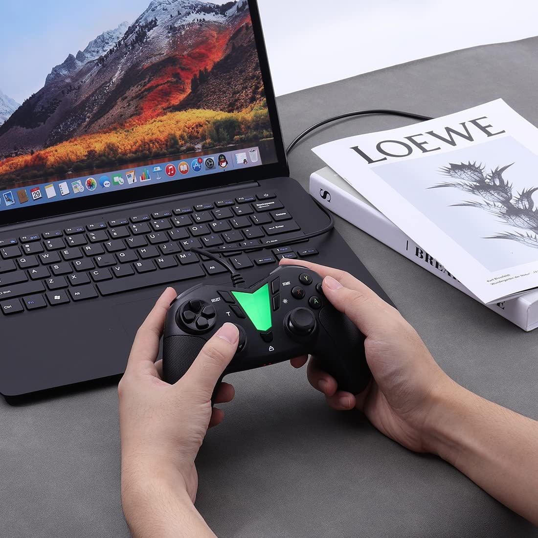 IFYOO PC Steam Game Controller, ONE Pro Wired USB Gaming Gamepad Joystick Compatible with Computer/Laptop(Windows 11/10/8/7/XP), Android(Phone/Tablet/TV/Box), PS3 - [Black]