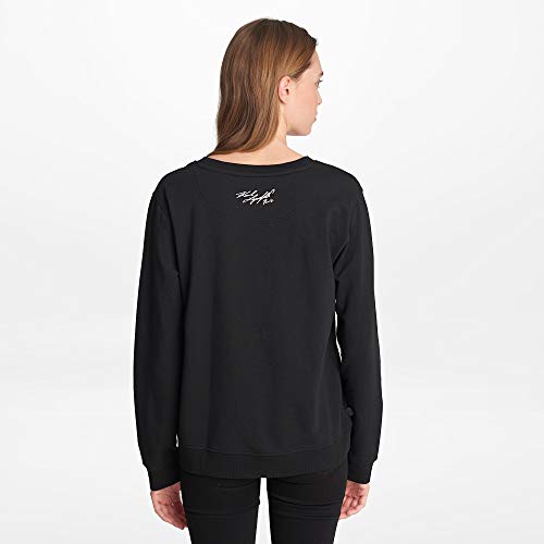 Karl Lagerfeld Paris Women's Long Sleeve Graphic Crewneck Sweatshirt, Black Karl & Choupette, Small