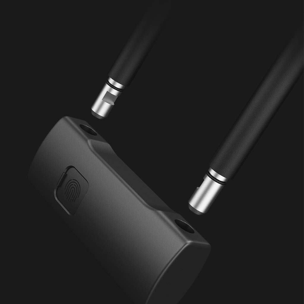 LMNUY u Lock for Bicycle Smart Bicycle U-Lock Fingerprint U-Lock Anti-Theft Lock Multifunctional for Glass Doors Bicycles Motorcycles Bike Lock