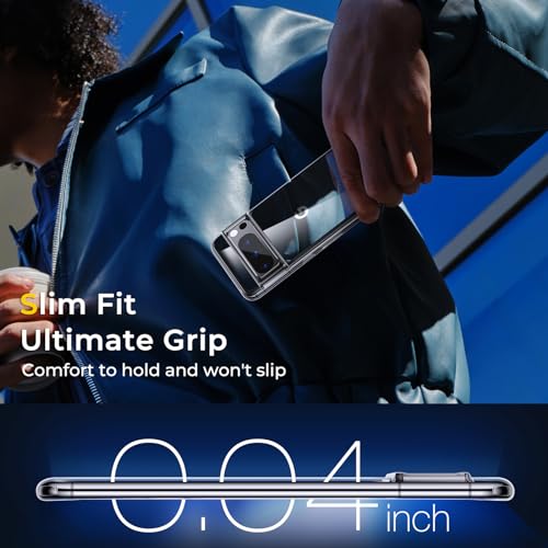 Humixx for Google Pixel 8 Pro Case Clear [Non-Yellowing] [14FT Military Grade Drop Protection] Protective Shockproof Bumper Slim Fit Transparent for Pixel 8 Pro Phone Case 6.7'' - Diamond Clear