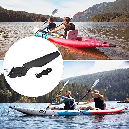Kayak Canoe Rudder Foot Direction Control Tackle Kits Angling Boat Watercraft Recreation Water Sports Plastic Black