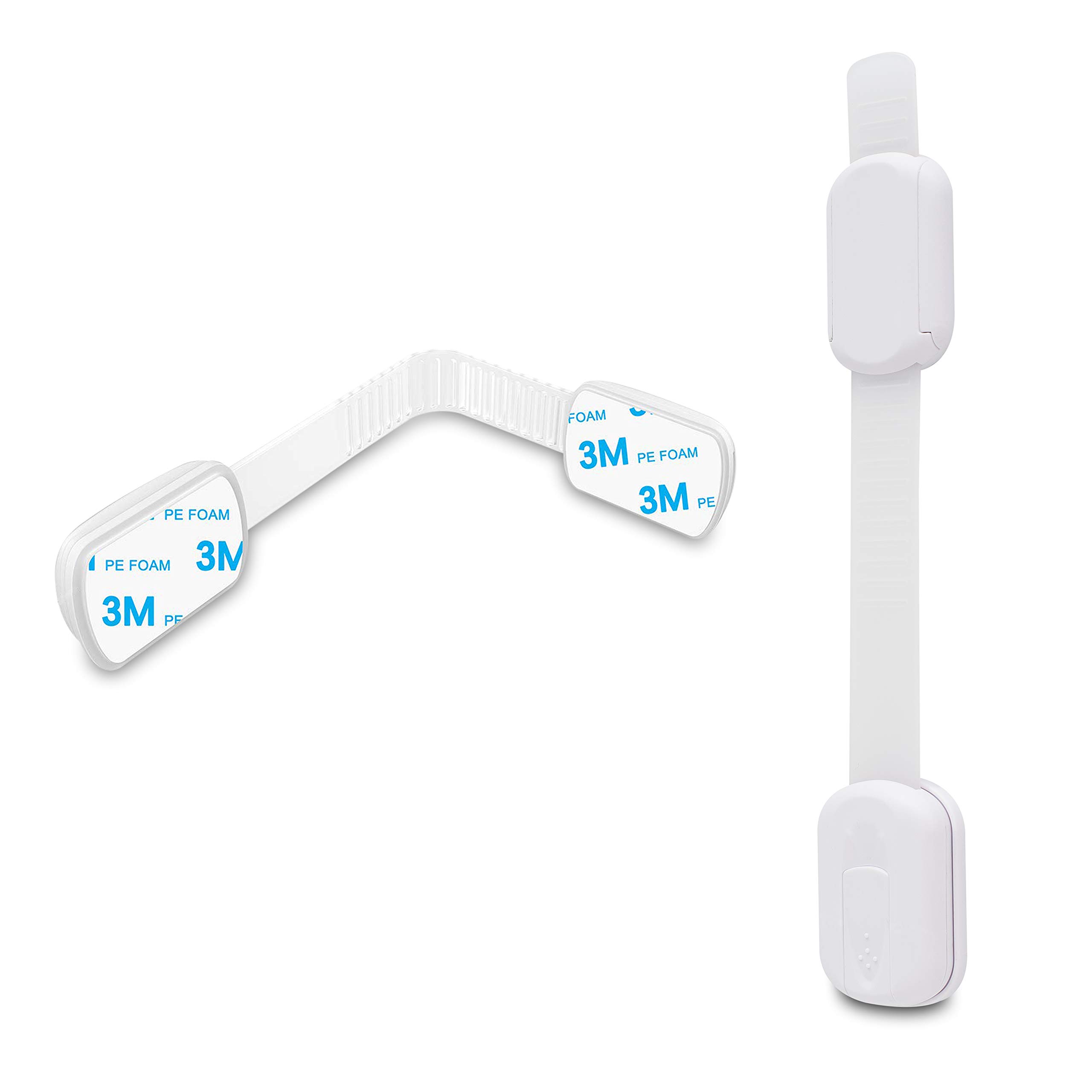 IgnisAlert Child Safety Lock Straps 6 Pack, Versatile with Strong 3M Adhesive for Fridge, Cabinets, Drawers, Dishwasher, Toilet Seats