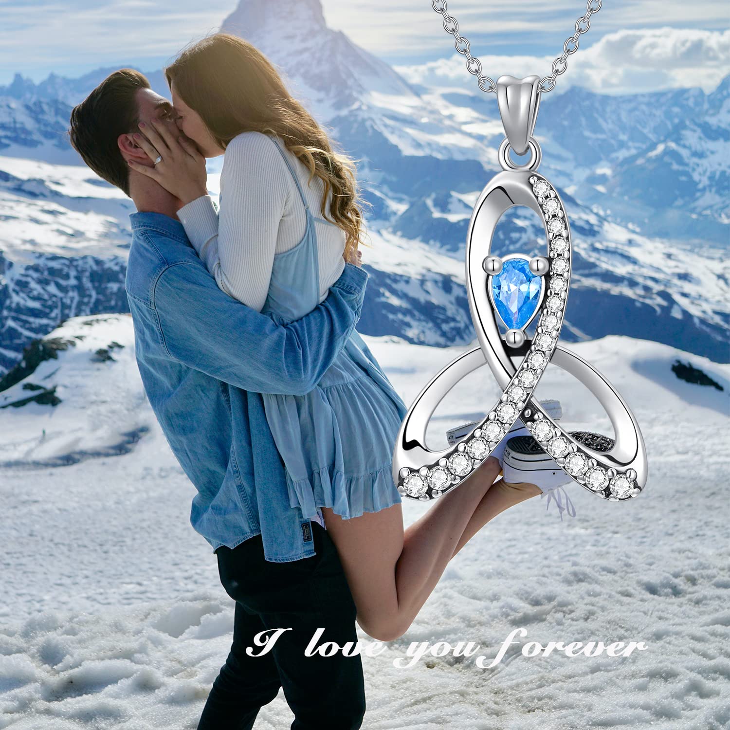 LONAGO Celtic Knot Necklace for Women 925 Sterling Silver Good Luck Irish Celtic Pendant Necklace