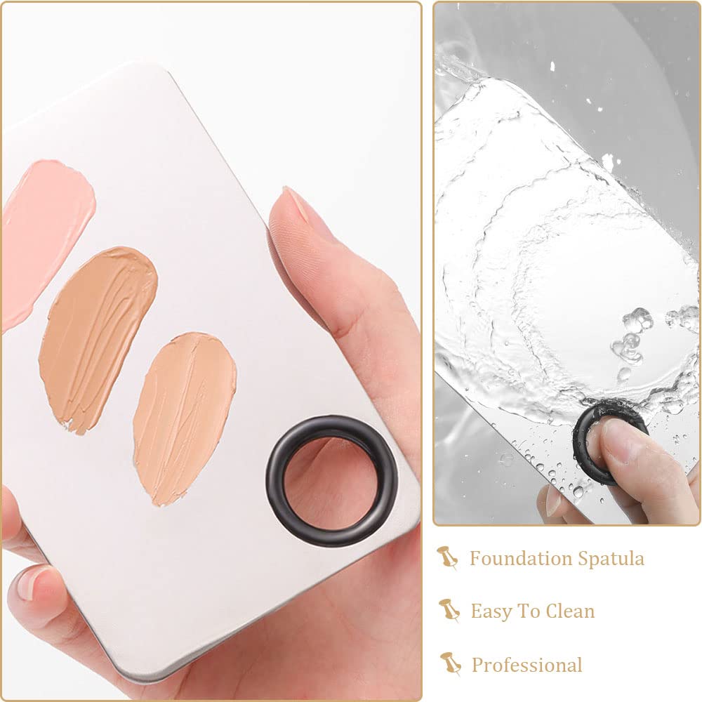 Picasso Spatula Makeup Korean, Stainless Steel Makeup Spatula and Palette Set, Professional Makeup Tool, Korean Picasso Makeup Spatula(Spatula+Palette+Leather Cover)