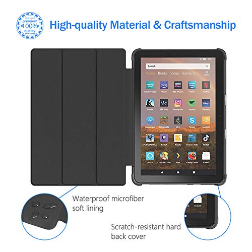 Huasiru Painting Case for All-New Kindle Fire HD 8 Tablet and Fire HD 8 Plus Tablet (10th Generation, 2020 Release) - Tri-fold Cover with Auto Sleep/Wake, Library