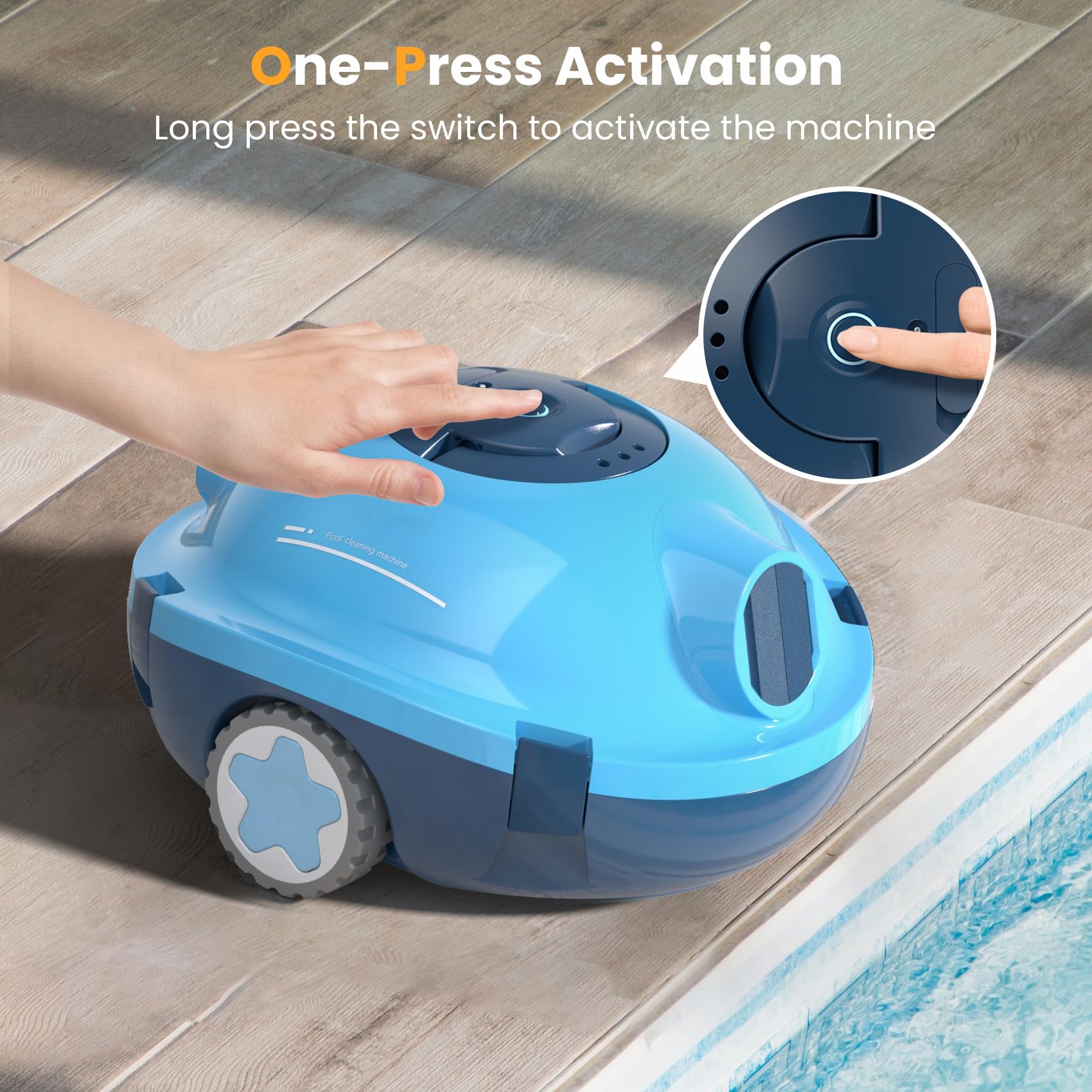 ππ₯ππ§ππππ OUCAXIA Cordless Robotic Pool Cleaner, Automatic Pool Vacuum, 90 Mins Runtime & Powerful Suction, Self-Parking, Lightweight, Ideal for Above/In-Ground Pool 65 Feet/1100 Sq.Ft