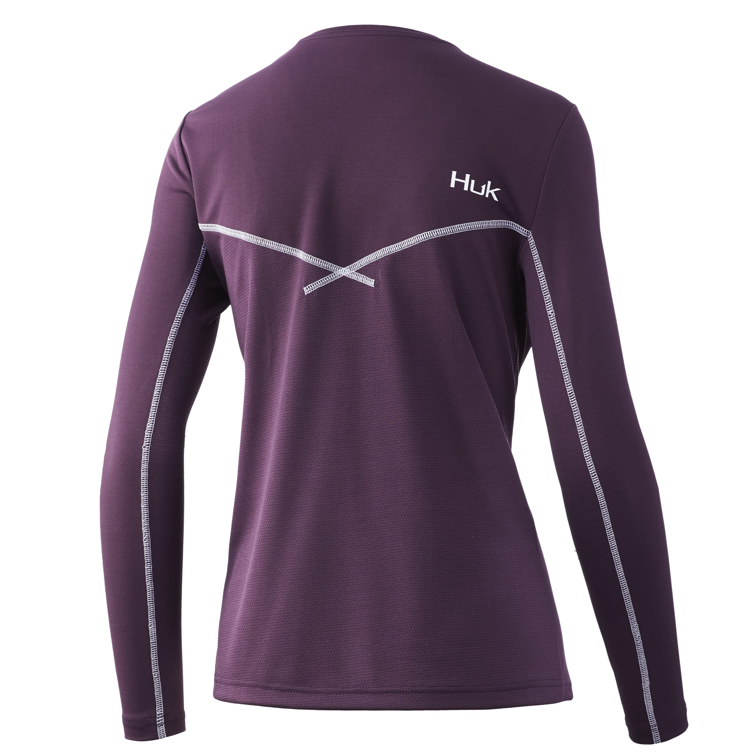 HUK Women's Standard Icon X Long Sleeve Fishing Shirt with Sun Protection, BlackBerry, Small