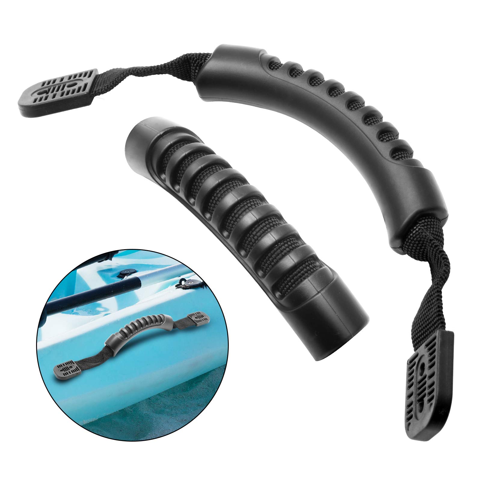 Jiozermi 4 Pack Kayak Carry Handles, Kayak Accessories, Side Mount Carry Replacement Handles with Plastic Buckle for Kayak Paddle, Tandem Kayak, Canoe Boat & Lifetime Kayaks