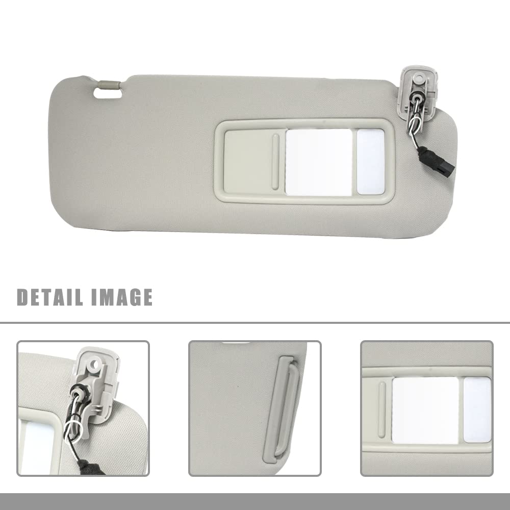Left Driver Side Sun Visor Replacement for Mazda CX-9 2010 2011 2012 2013 2014 2015 Replaces # TDY1-69-320 (Grey)