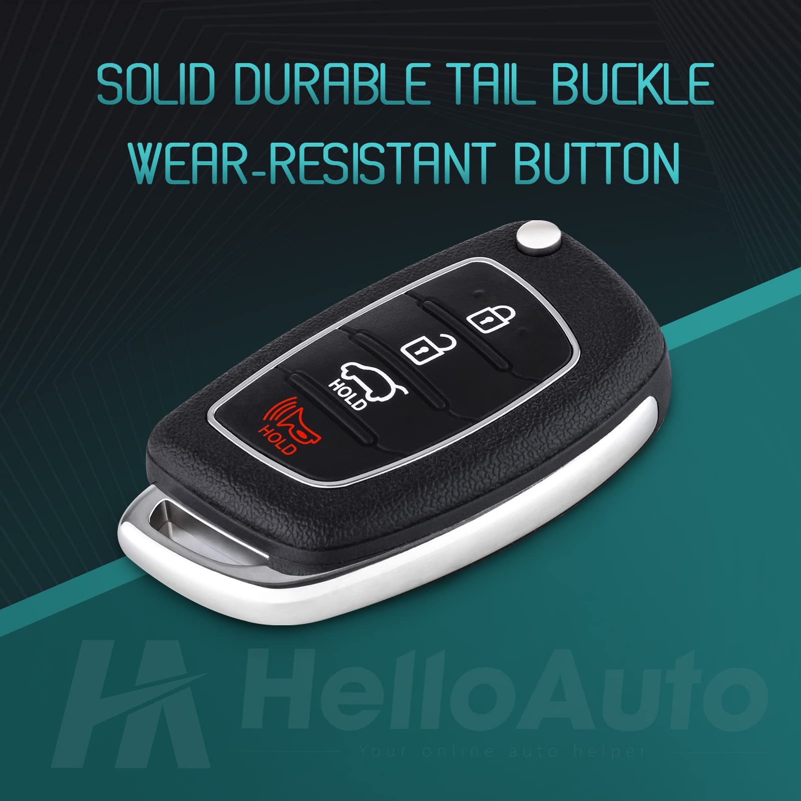 Key Fob Fits Hyundai Sonata Santa Fe with Flip Uncut Blank HelloAuto Replacement Remote Key Shell for Hyundai