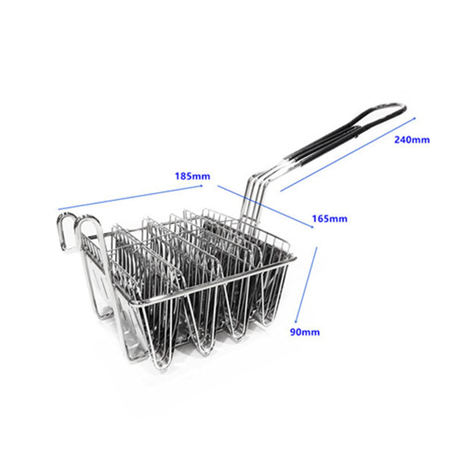 LOVIVER Taco Deep Shell Fryer Basket Taco Holder Basket with Grip Handle, Practical, 4/6 Shells Optional - 4 Shells