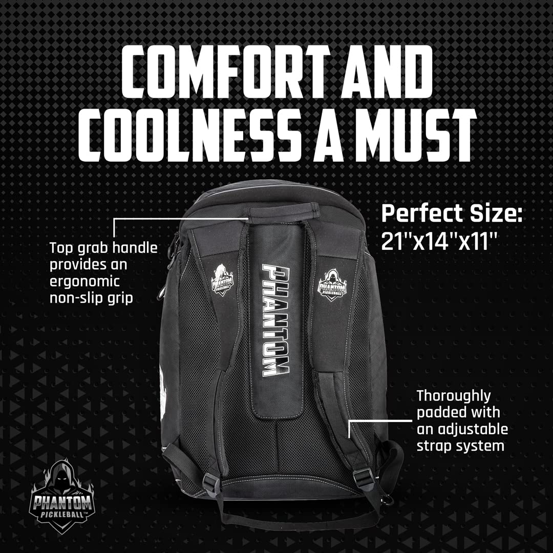 Pickleball Backpack Professional Tour Bag and Immortal 16mm Carbon Fiber Wide Body Pickleball Paddle