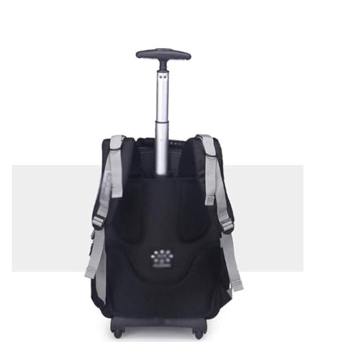 IRSHI LMMDDP Trolley Backpack,Fanspack Rolling Backpack Wheeled School Bag Student Bookbag Trolley Backpack for Boys (Color : Blue)