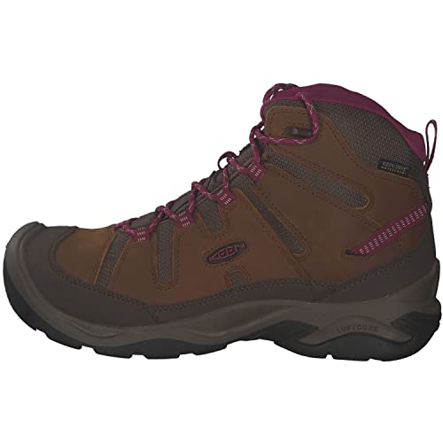 KEEN Women's Circadia Mid Height Comfortable Waterproof Hiking Boots, Syrup/Boysenberry, 12