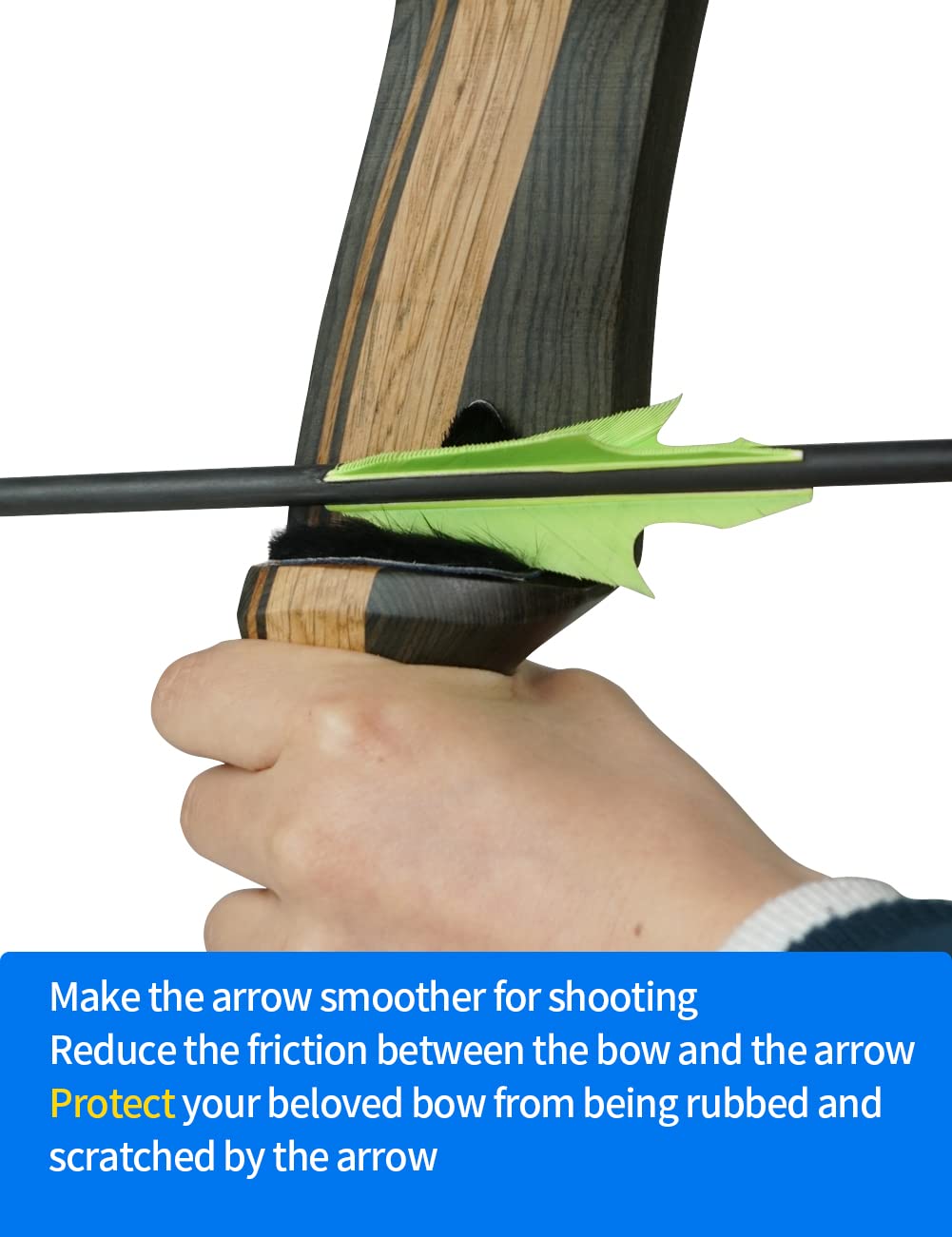 longbowmaker Archery Arrow Rest/Bowstring Siliencer for Recurve Bow (Black-2 Pairs Arrow Rest)