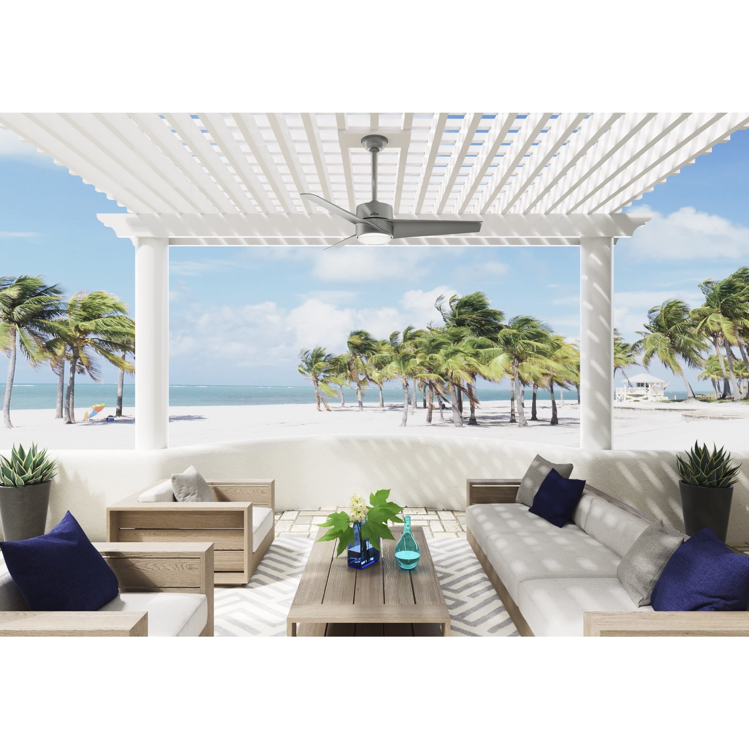 Hunter Fan Company 59472 Havoc Ceiling Fan, 54, Matte Silver Finish