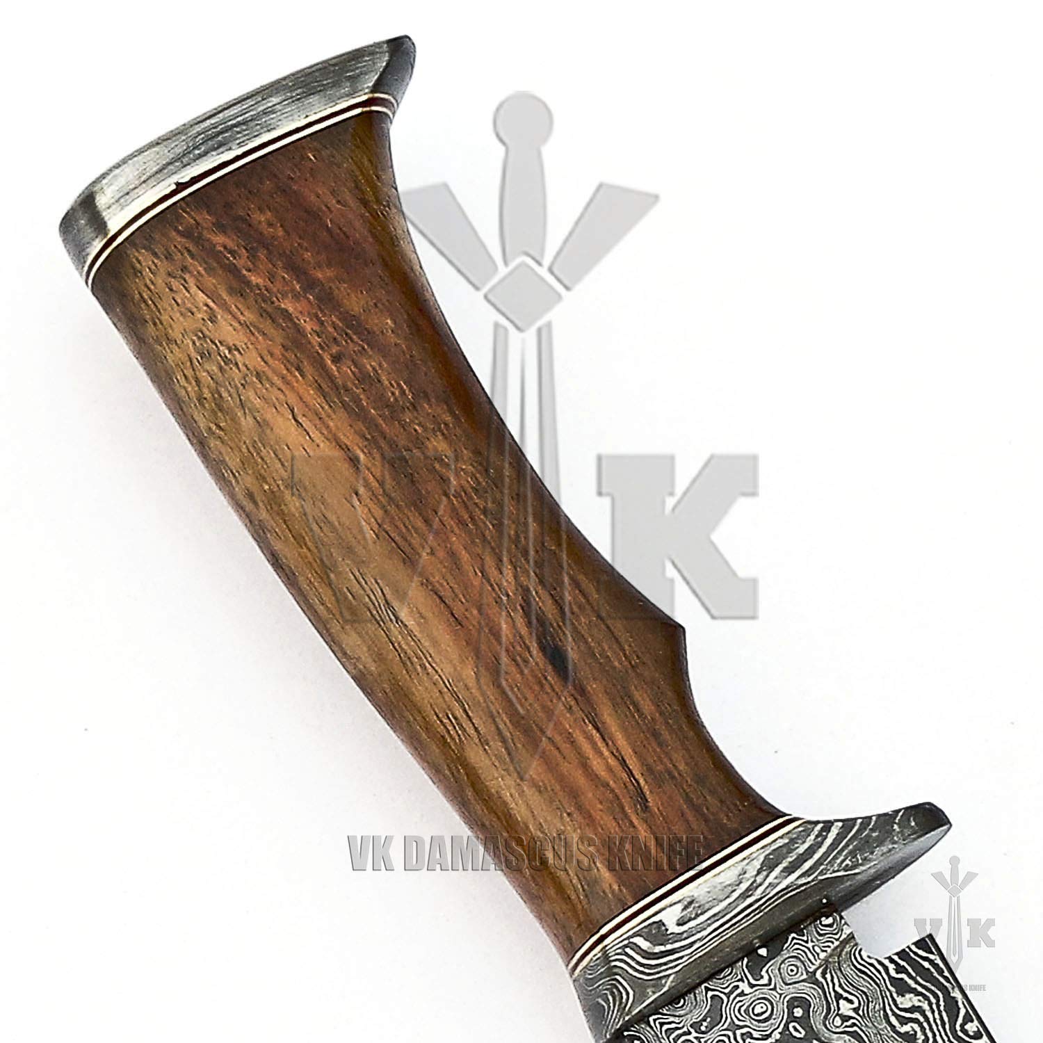 JNR Traders Damascus Steel Full Tang Fixed Blade Hunting Knife with Leather Sheath - 2359