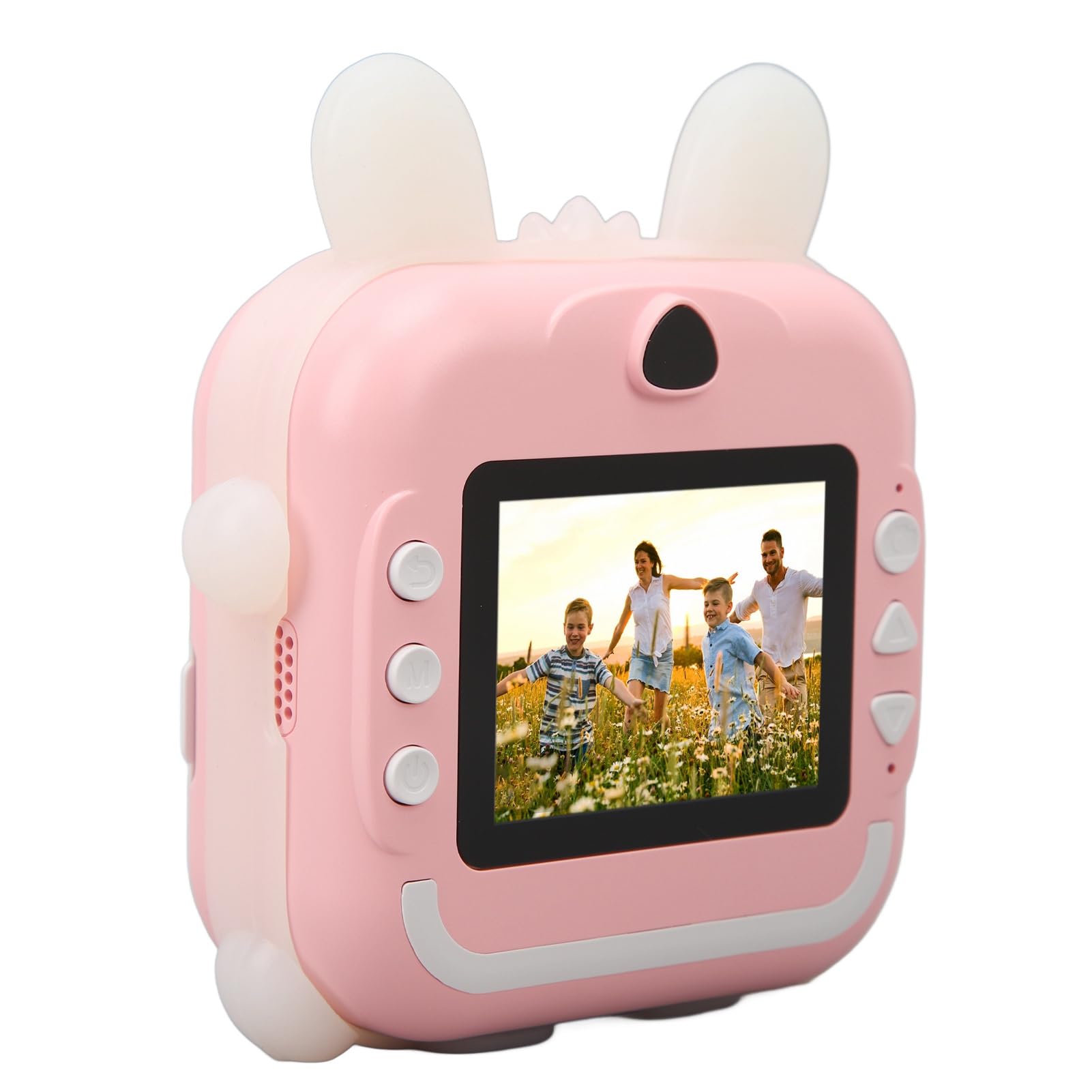 Kids Camera, Cartoon Smart KidsCamera, Portable Cute Print Kids Digital Selfie Camera Toys, Thermal Print Digital Mini Camera for 3 4 5 6 7 8 9 Year Old Girls and (Pink