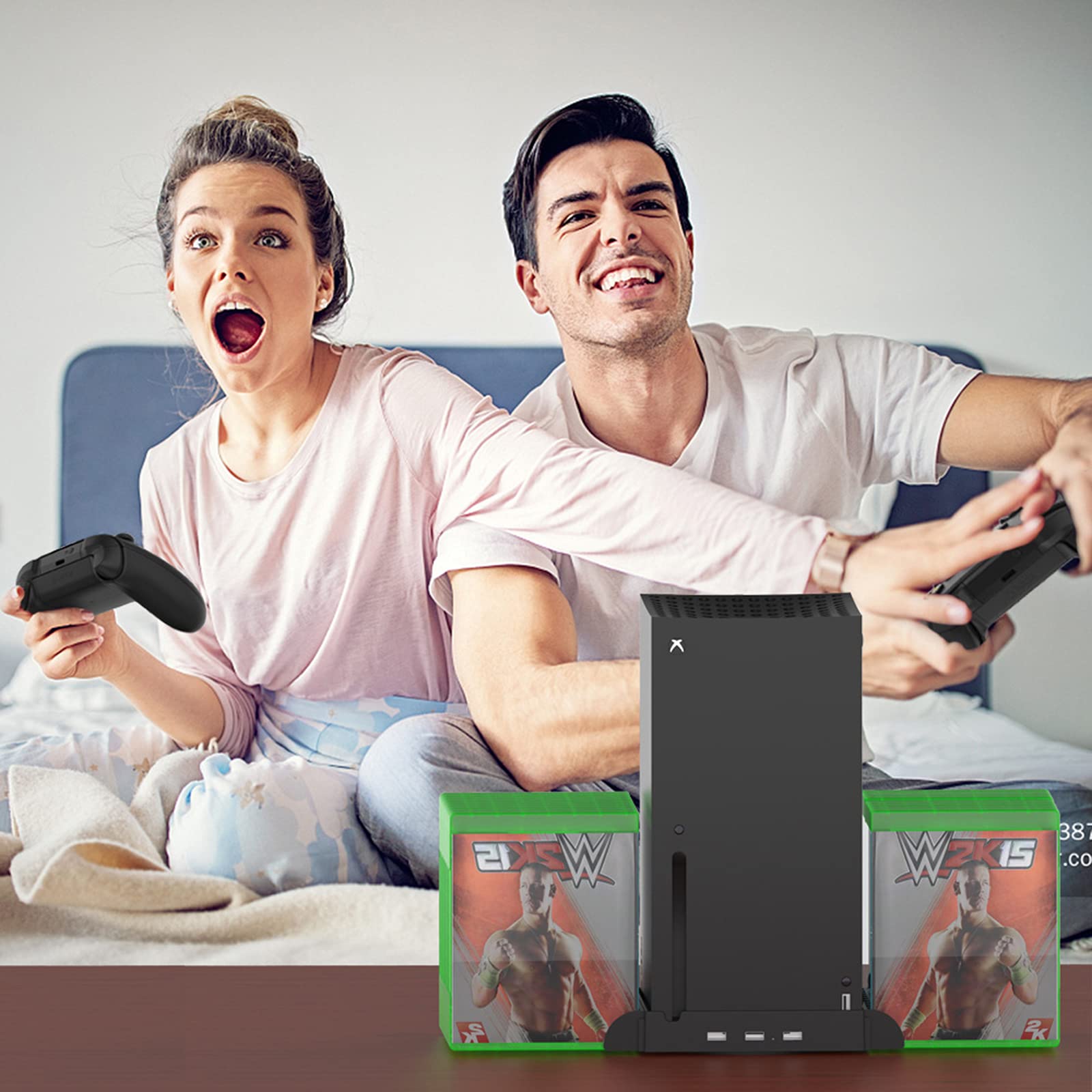 JYS-X133 Xbox Series X Cooling Fan Stand With Game Disc Storage Rack For Xbox Series X Console Cooler Base(Does not include console game disc)