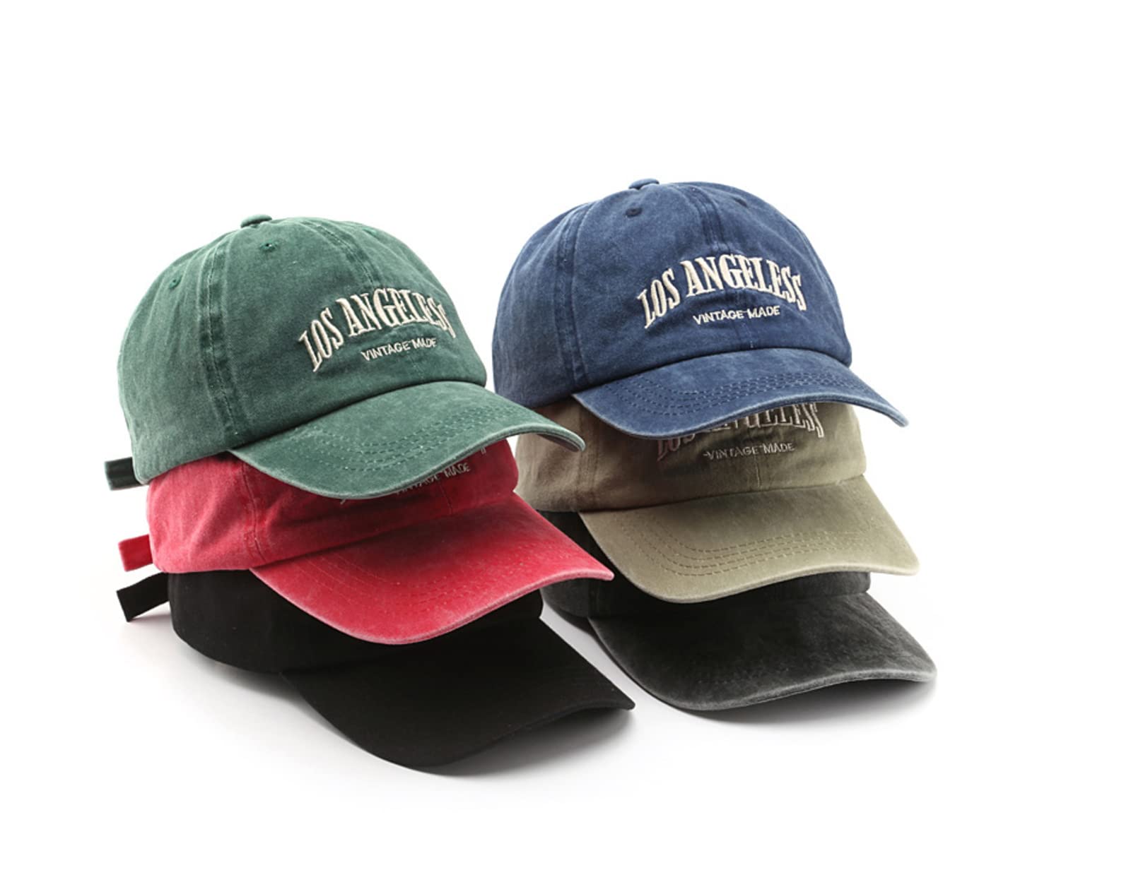 Los Angeless Baseball Cap Cotton Adjustable Low Profile Strapback Washed Vintage Distressed Denim Sun Dad Hat for Men Women Gray