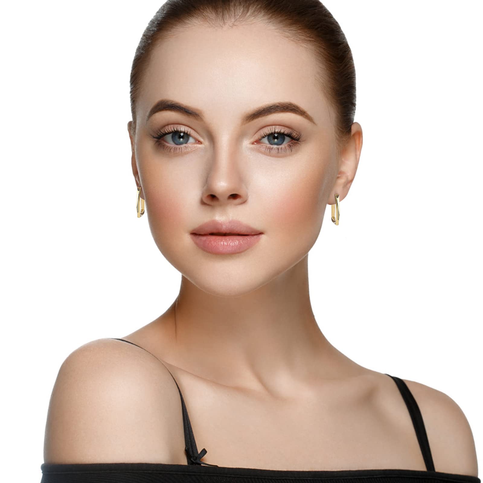 Konikit U-shaped Golden Color Earrings for Women, Golden Earrings for Women