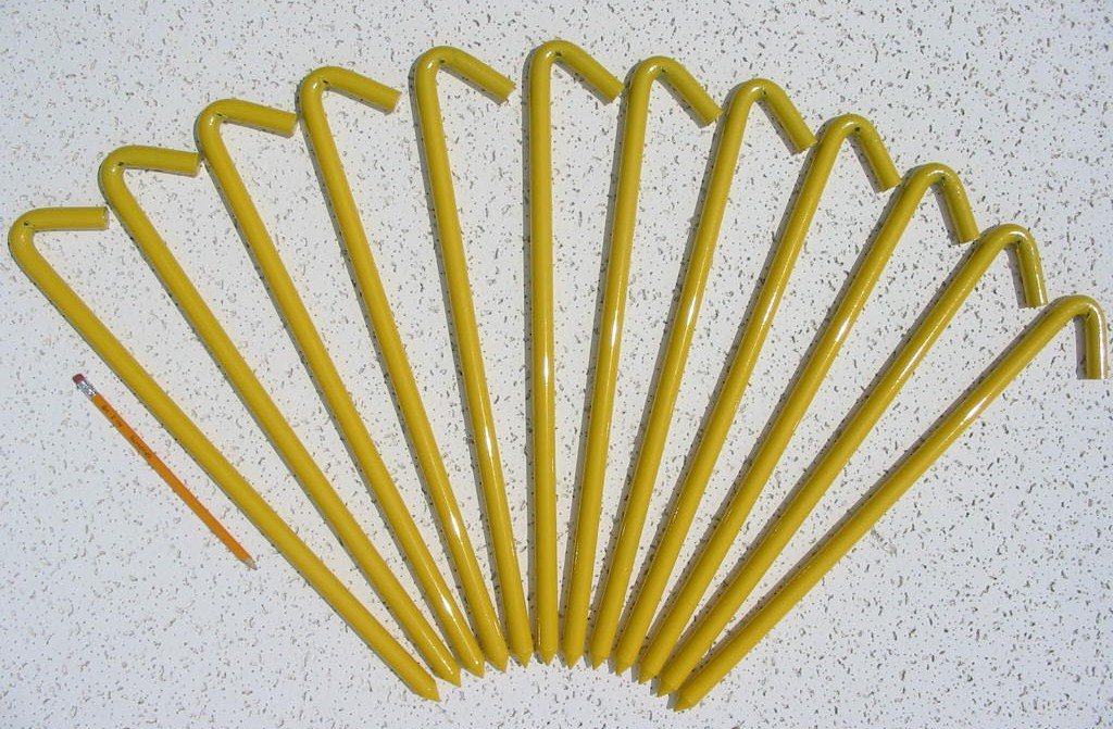 Hook Style Metal Stakes 18" Long Safety Yellow