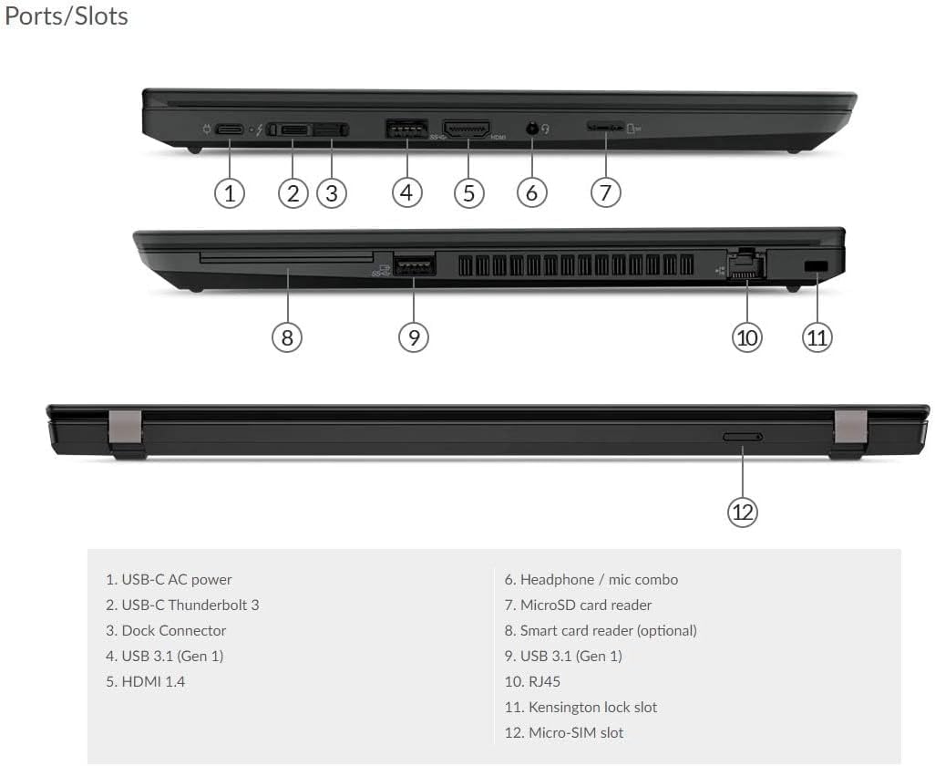 Lenovo ThinkPad T490 Laptop - 14" FHD IPS Display - 1.6GHz Intel Core i5-8365U Quad-Core - 16GB - 256GB SSD - WWAN Ready - Win10 Pro (Renewed)