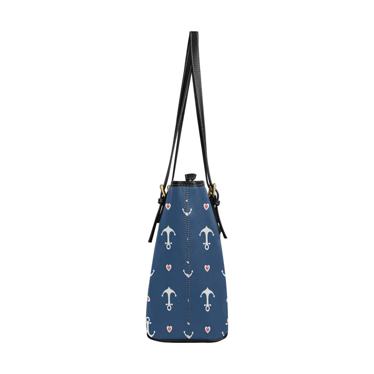 InterestPrint Anchors with Cute Hearts Women Totes Top Handle HandBags PU Leather Purse